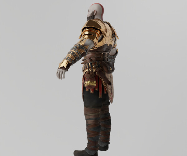 ArtStation - Kratos Golden Armor Lowpoly Rigged | Resources
