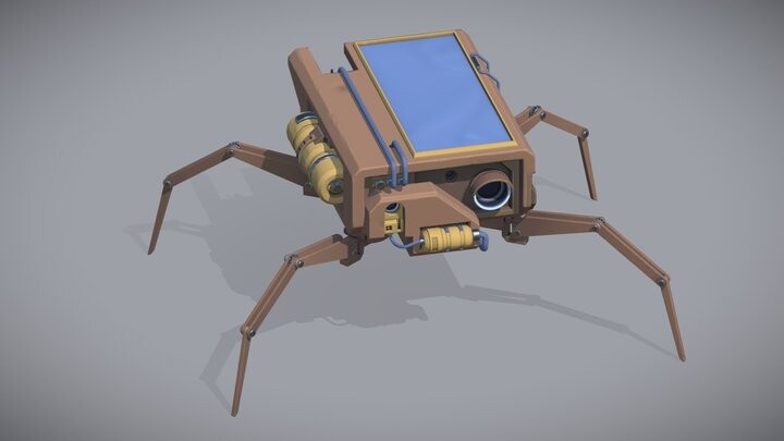 ArtStation - Stylized Robot-spider Desert Runner PBR Low Poly Game ...