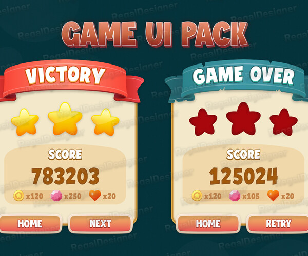 ArtStation - Game UI Kit In Cartoon Style | Game Assets