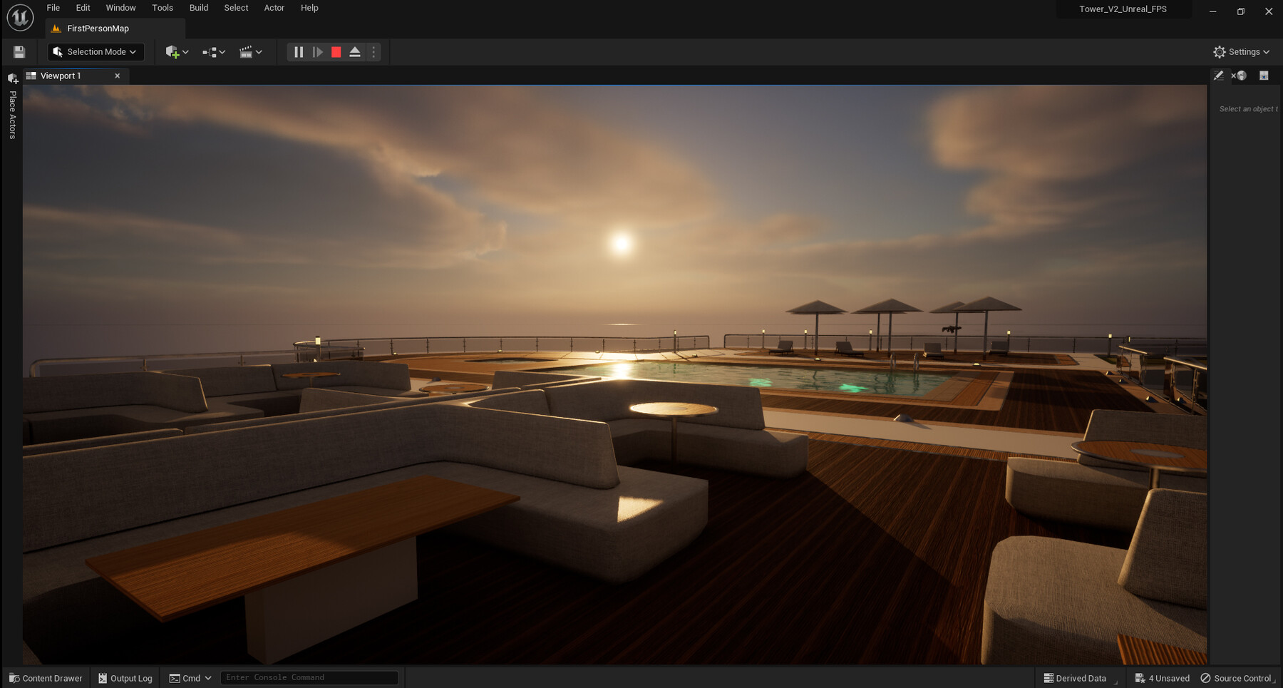 ArtStation - Tower - Rooftop and Inside | Game Assets