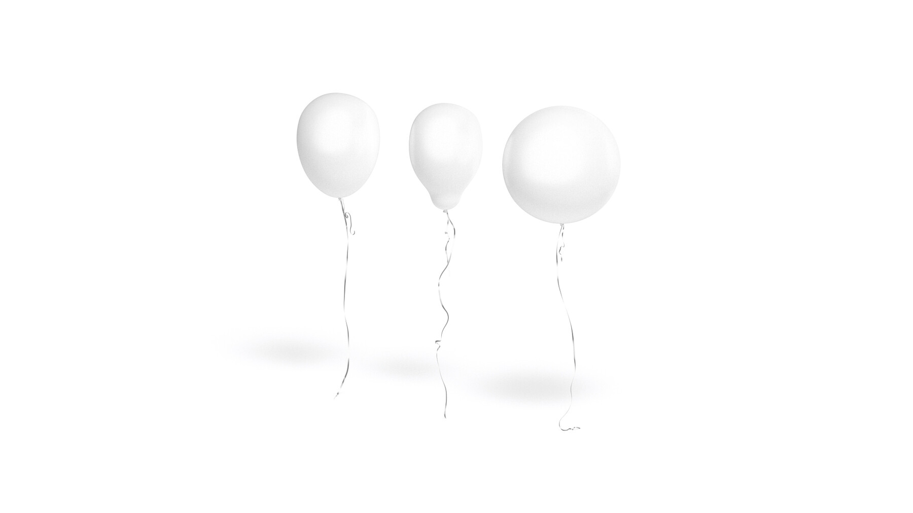 ArtStation - White Helium Balloons Set – 5 foil gift balloon shapes ...