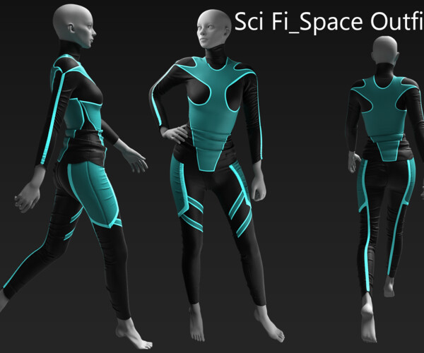 ArtStation - Sci Fi _ Space Outfit N1#23 _ Marvelous designer/CLO ...