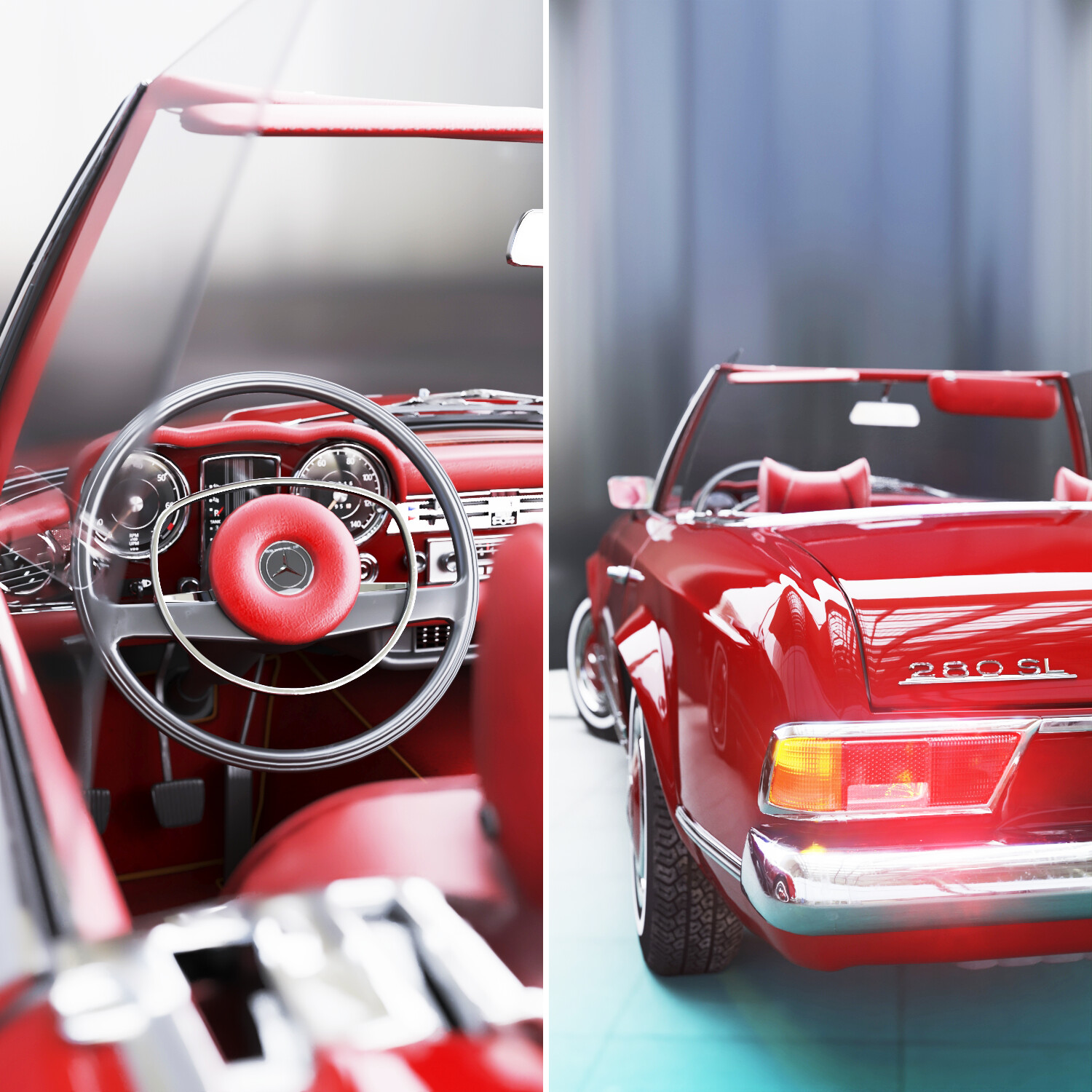 ArtStation - Mercedes_Benz_280SL_PAGODA_Rigged 3D Model_max2013_Vray_FBX | Resources