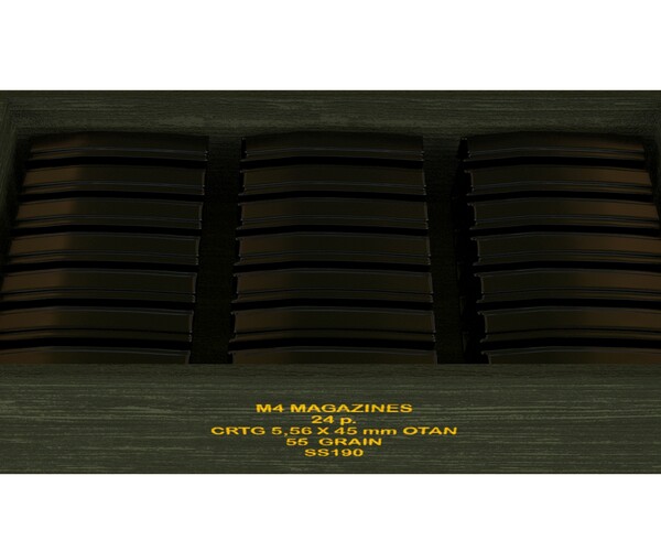 ArtStation - M4 Magazines Transport Wood Box | Game Assets