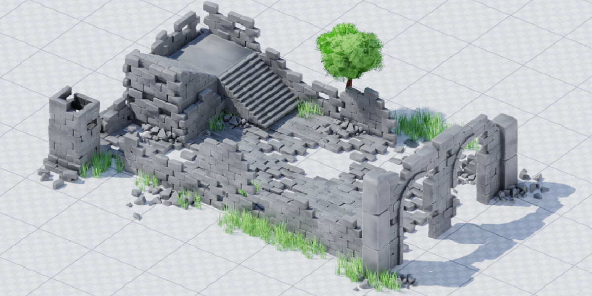 ArtStation - Stylized Castle Ruins Asset Pack ( Meshes ony - FBX ...