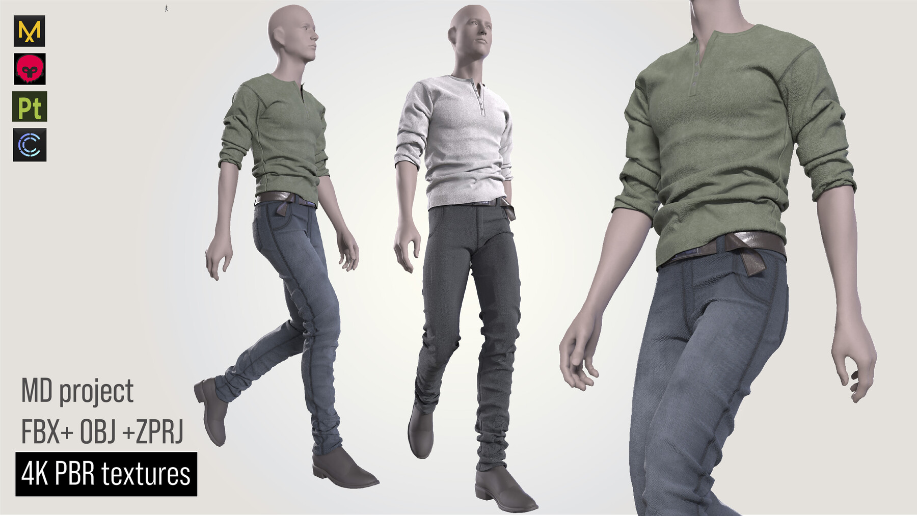 ArtStation - 3d man clothes shirt pants outfit streetstyle | Resources