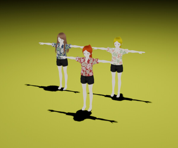 ArtStation - Anime Girl Characters - Beach Style | Game Assets