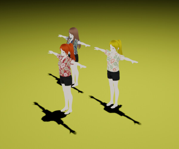 ArtStation - Anime Girl Characters - Beach Style | Game Assets