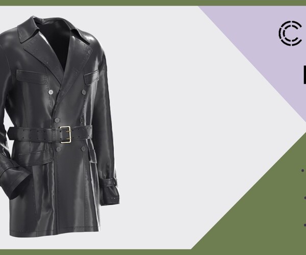 ArtStation - Male raincoat - kommissar jacket (streetwear outfit ...