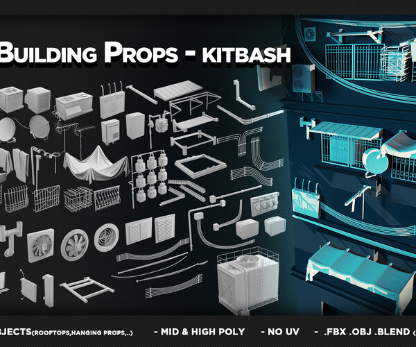 ArtStation - +75 Building Props - KITBASH - VOL 06 | Resources