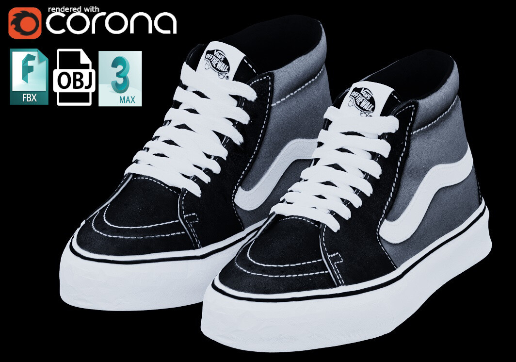 ArtStation - Vans High SK8 Shoes Low-poly | Game Assets