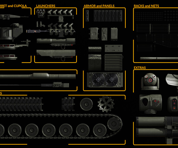 ArtStation - Sci-Fi Military Tank / Vehicle kitbash set for concept art ...