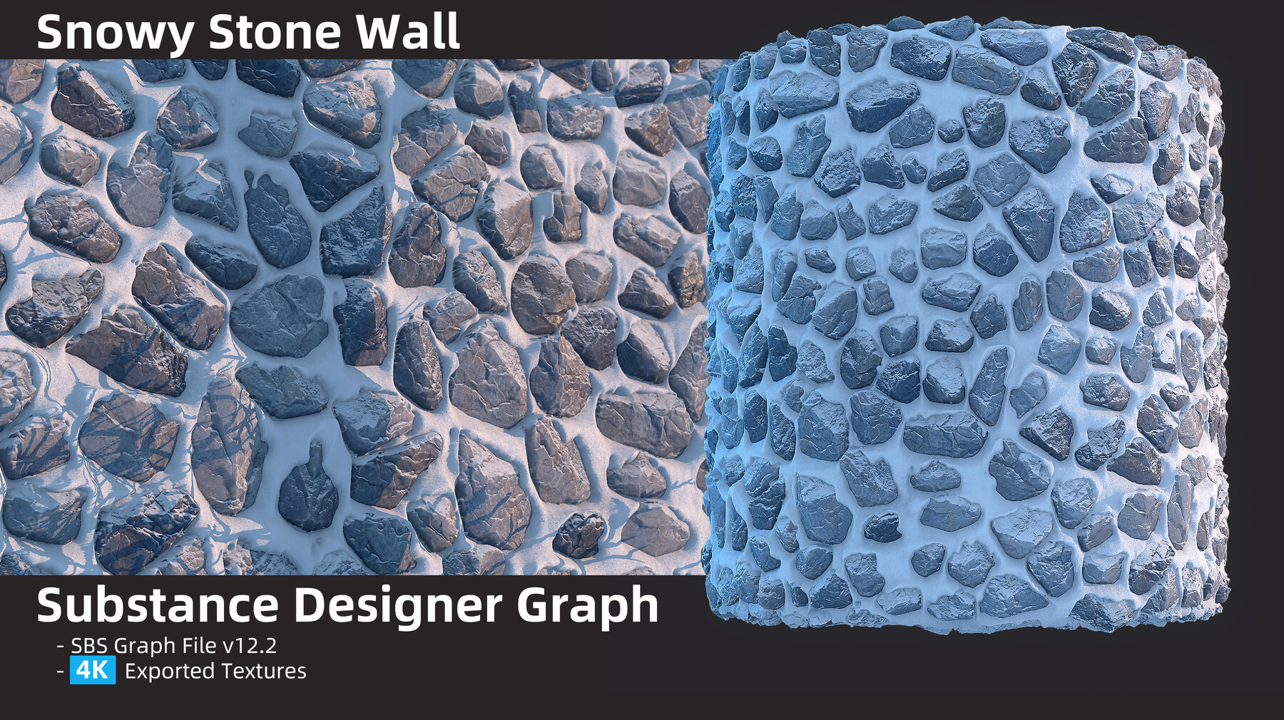 ArtStation - Snowy Stone Wall Material | Substance Designer Graph ...