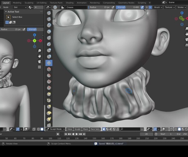 ArtStation - 2D Drawing to 3D Character Modeling | Blender process for ...