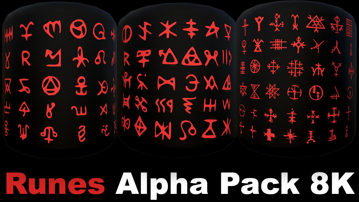 ArtStation - 300+ Runes Alpha Pack 8K | Brushes