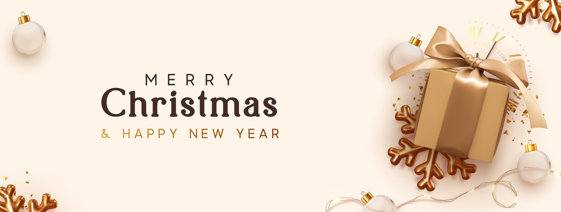 ArtStation - Christmas banner. Background Xmas design of realistic ...