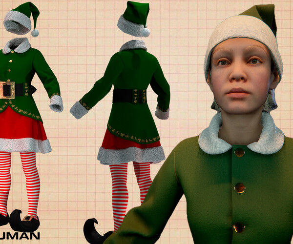 ArtStation - female Santa's elf outfit | Resources
