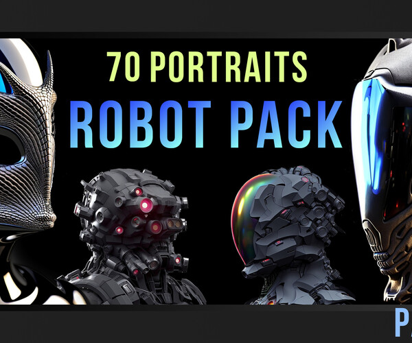 ArtStation - Robot portraits pack #2 (70 characters) | Artworks