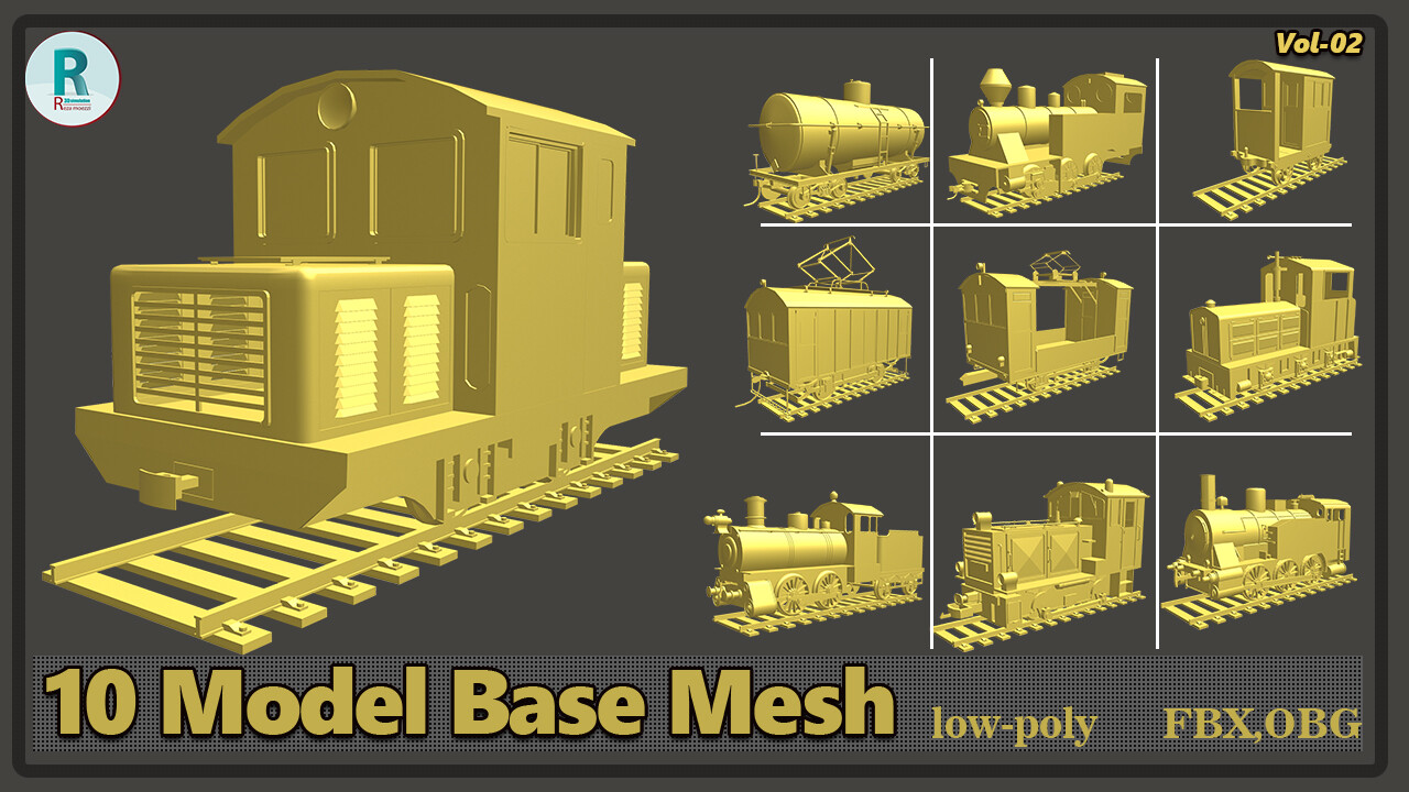 ArtStation - 10 Model Base Mesh And train | Resources