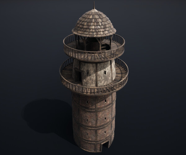 ArtStation - LIGHTHOUSE WATCHTOWER TOWER FORT MEDIEVAL AAA SHORE BEACON ...