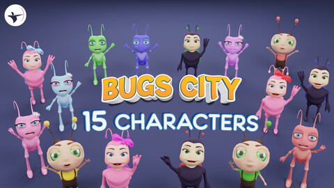 ArtStation - Insects Pack LowPoly Ant Ladybug Bee Characters | Game Assets