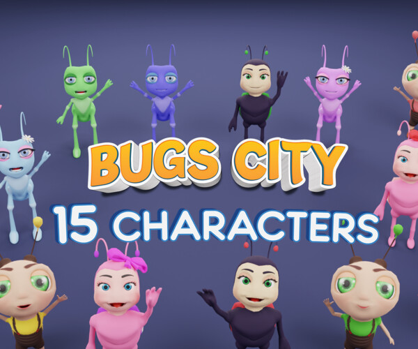 ArtStation - Insects Pack LowPoly Ant Ladybug Bee Characters | Game Assets
