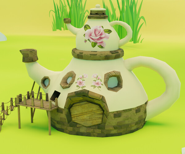 ArtStation - Bugs City - Low Poly Stylized Kettles Pack | Game Assets