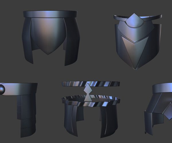 ArtStation - Belt Armor Highpoly and Lowpoly (With UVs) | Game Assets