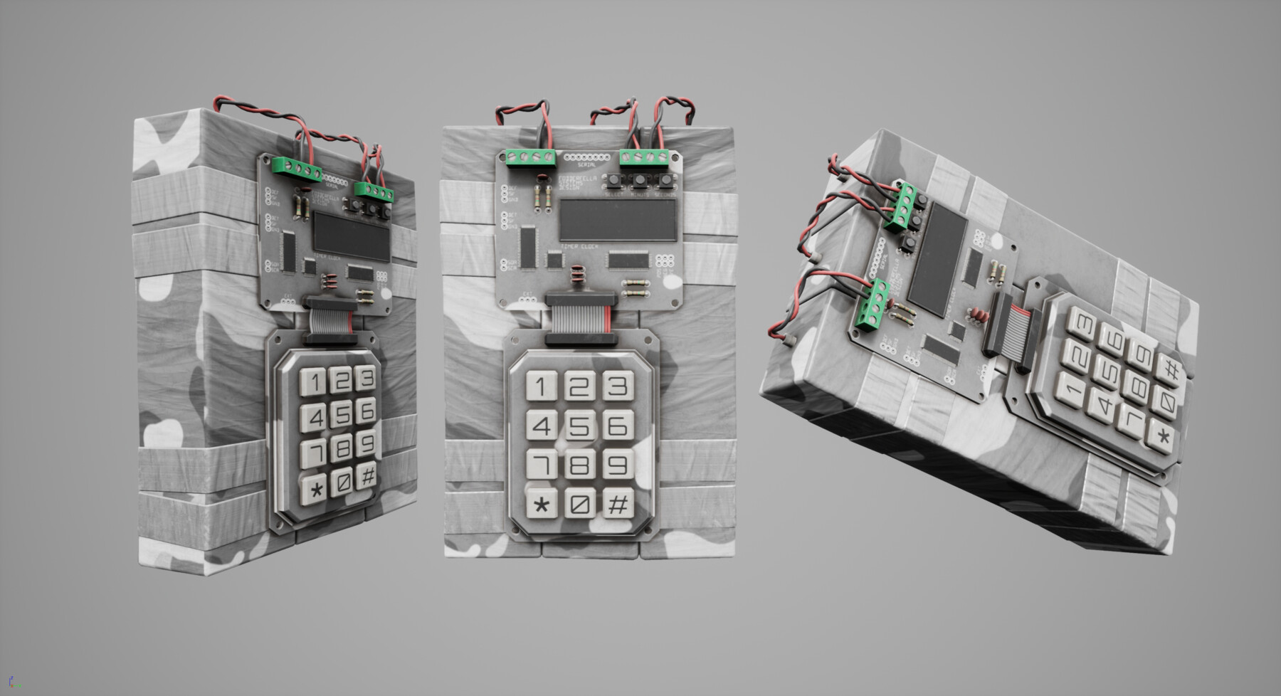 ArtStation - C4 bomb with timer circuit - Plus extra skins | Game Assets