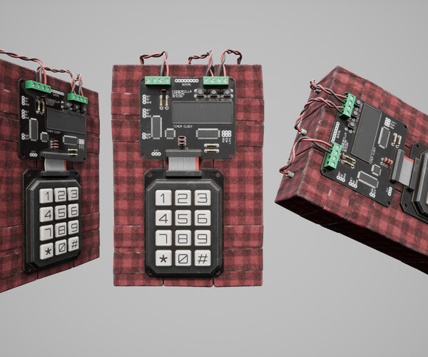 ArtStation - C4 bomb with timer circuit - Plus extra skins | Game Assets