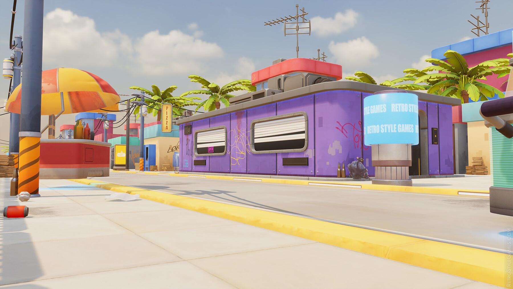 ArtStation - Stylized Cyberpunk City Props [Unity + Unreal] | Game Assets