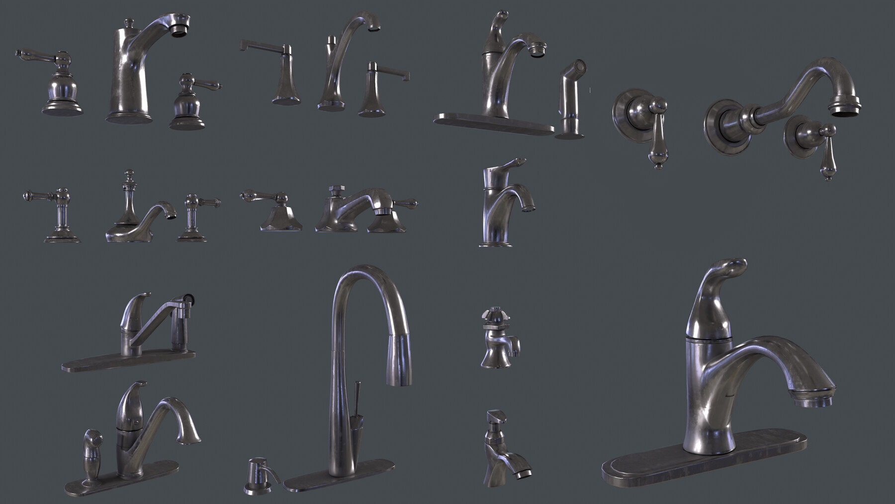 ArtStation - Water Taps: Set of 13 | Game Assets