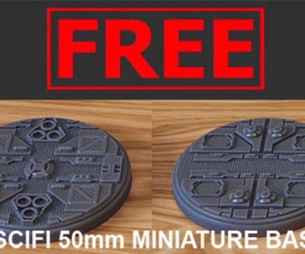ArtStation - FREE PACK - 2 SCIFI MINIATURE BASES 50mm 3D Print Ready ...