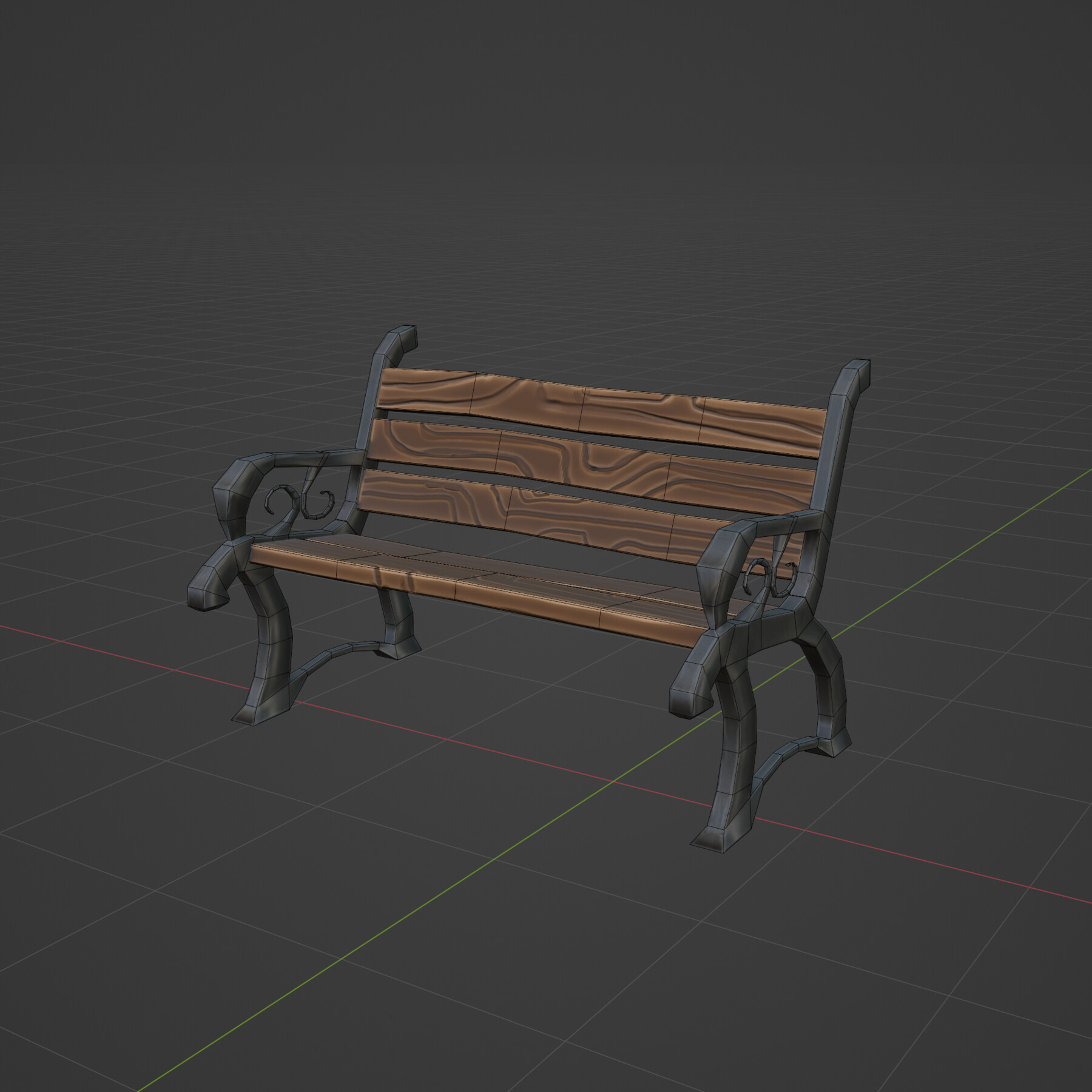 ArtStation - Stylized Wood and Metal Bench | Game Assets