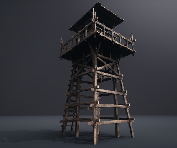 ArtStation - WATCHTOWER PLATFORM MEDIEVAL SLAVIC TOWER VILLAGE ...