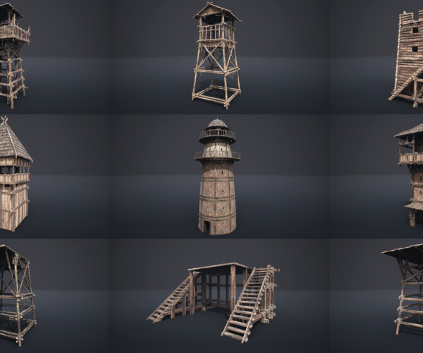 ArtStation - WATCHTOWER PLATFORM MEDIEVAL SLAVIC TOWER VILLAGE ...
