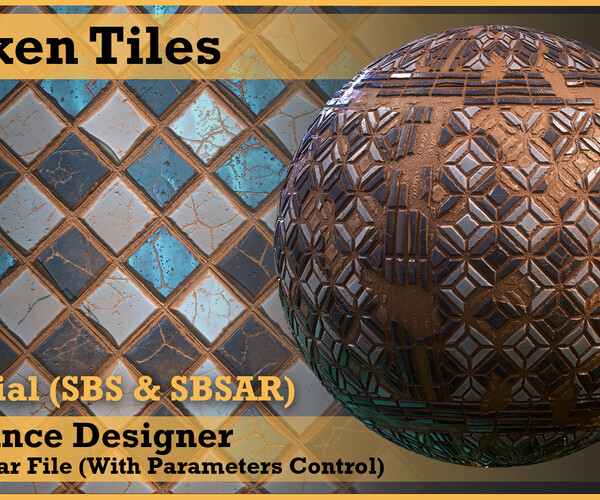 ArtStation - Broken Tile - VOL 02 - SBS & SBSAR | Game Assets