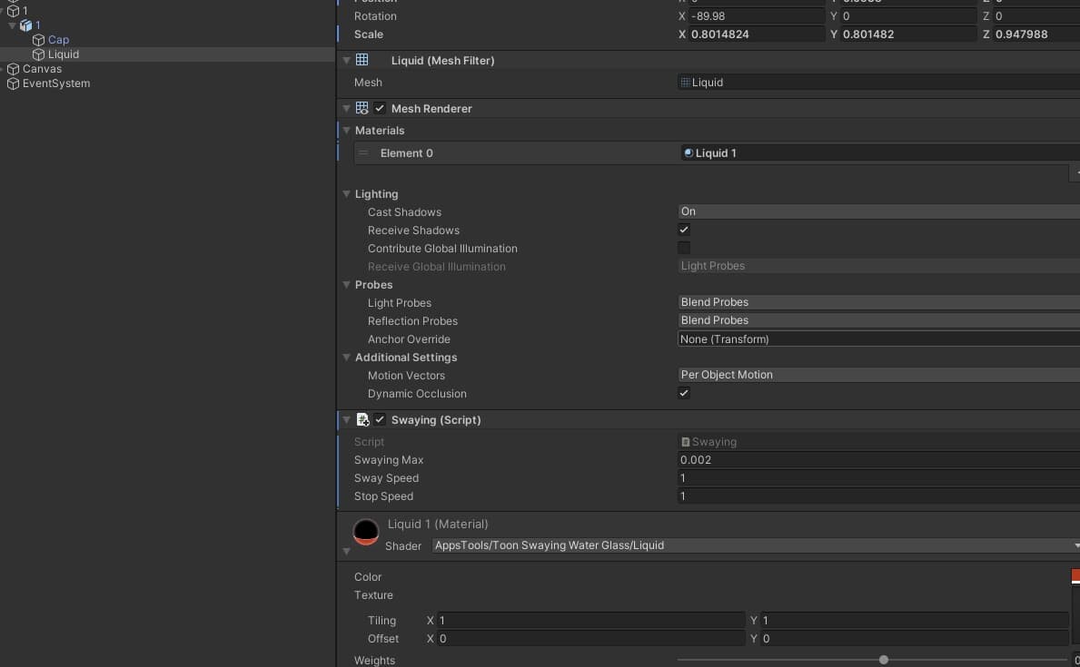 ArtStation - Unity Shader - Toon Swaying Water Glass | Game Assets