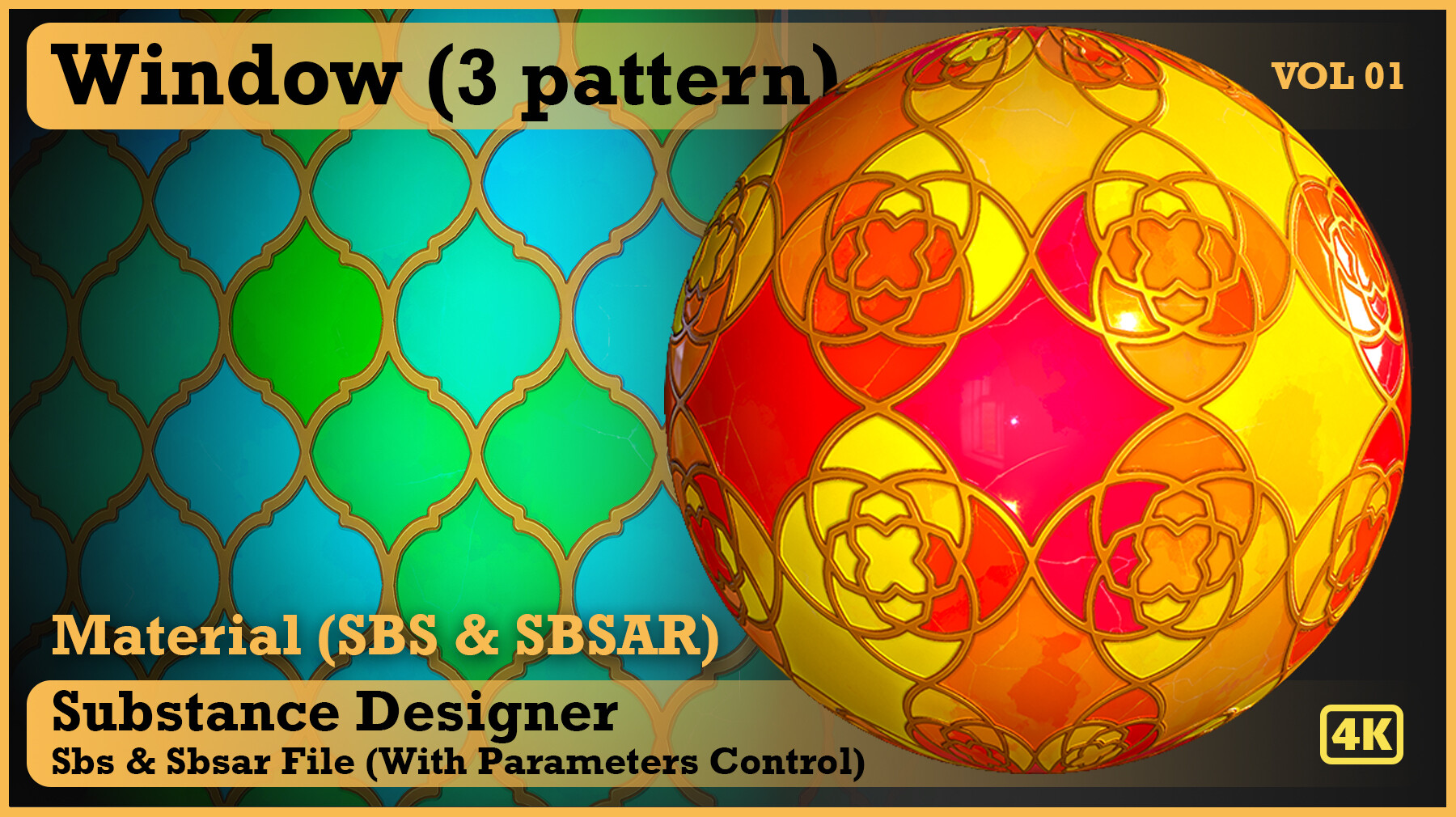 ArtStation - window (3 pattern) - VOL 02 - SBS & SBSAR | Resources