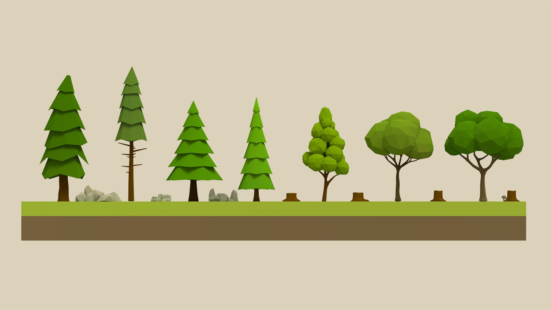 ArtStation - Lowpoly Trees Pack | Game Assets