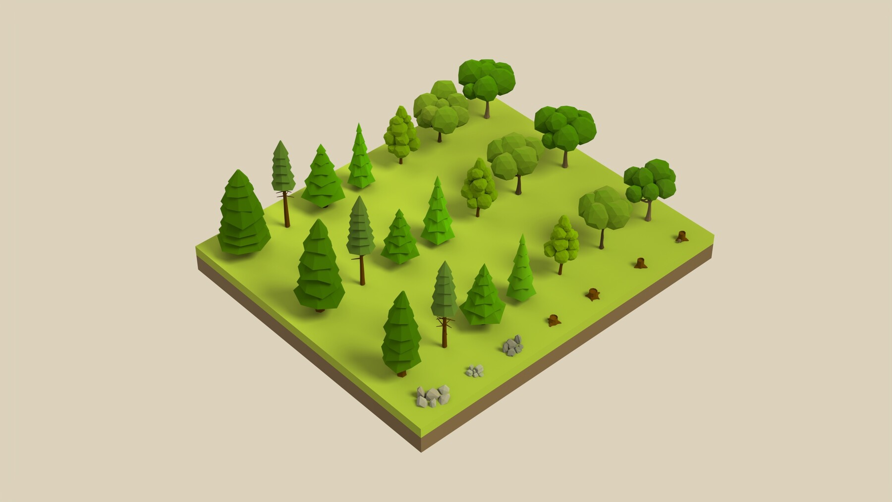 ArtStation - Lowpoly Trees Pack | Game Assets