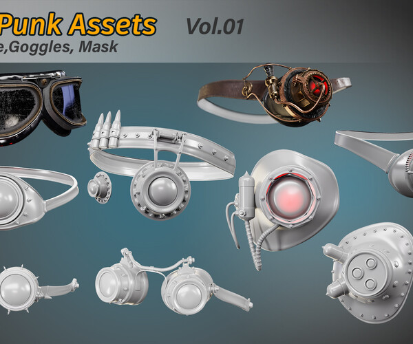 ArtStation - SteamPunk Assets Vol.01 / FBX + OBJ | Game Assets