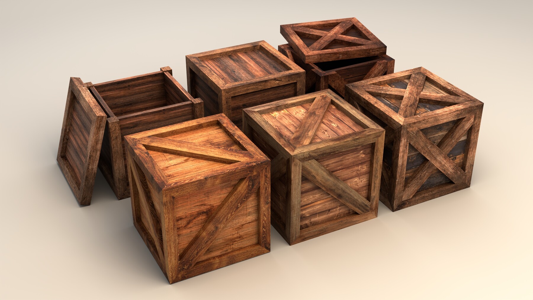 ArtStation - WOODEN BOXES | Game Assets