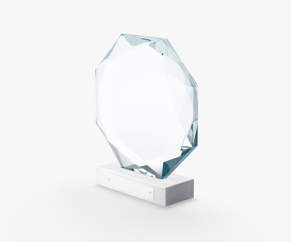 ArtStation - Octagon Glass Award Trophy - crystal plaque trophies ...