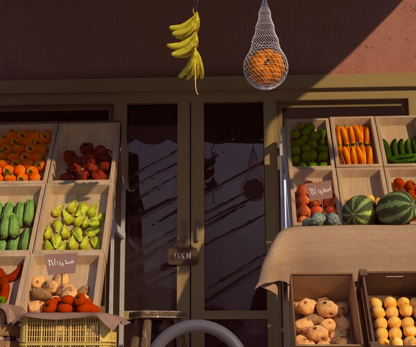 ArtStation - Fruit and vegetable shop | Game Assets