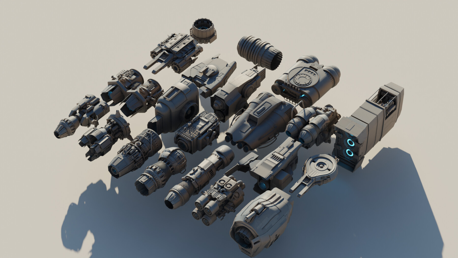 ArtStation - Scifi Engine Kitbash 3D Set | Resources