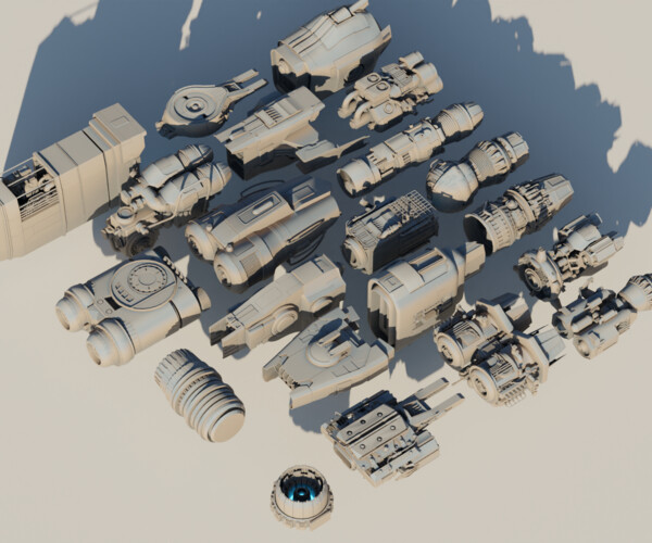 ArtStation - Scifi Engine Kitbash 3D Set | Resources