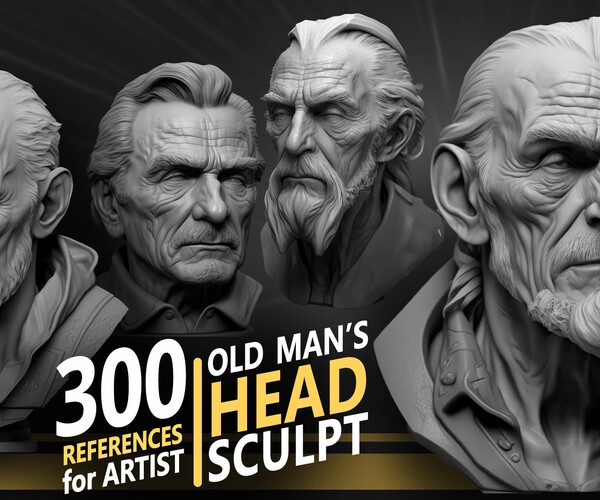 ArtStation - 300 Old man's Head Sculpt - References for artist | Artworks
