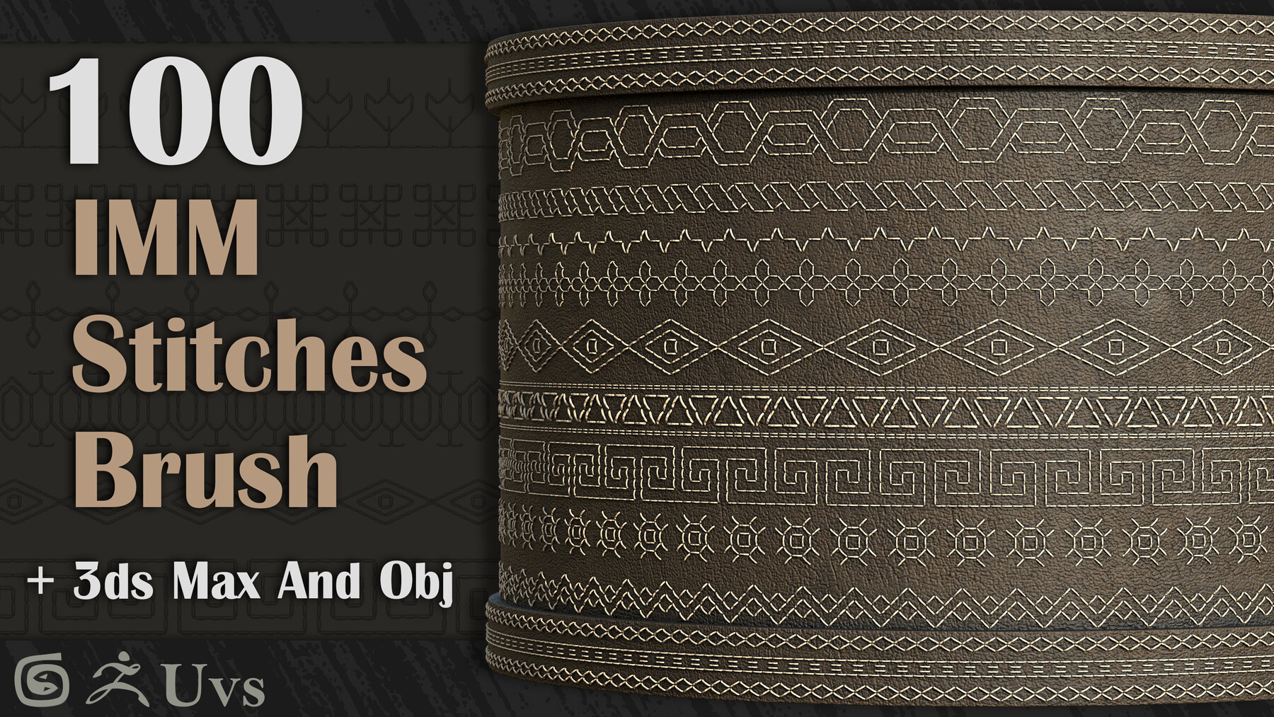 ArtStation - 100 IMM Stitches Brush for Zbrush + 3ds Max And Obj | Brushes