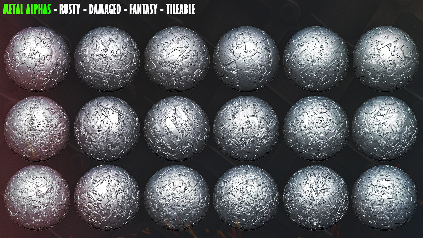 ArtStation - 60+ Metal Alphas. Rusty Metal. Damaged Metal. Fantasy ...